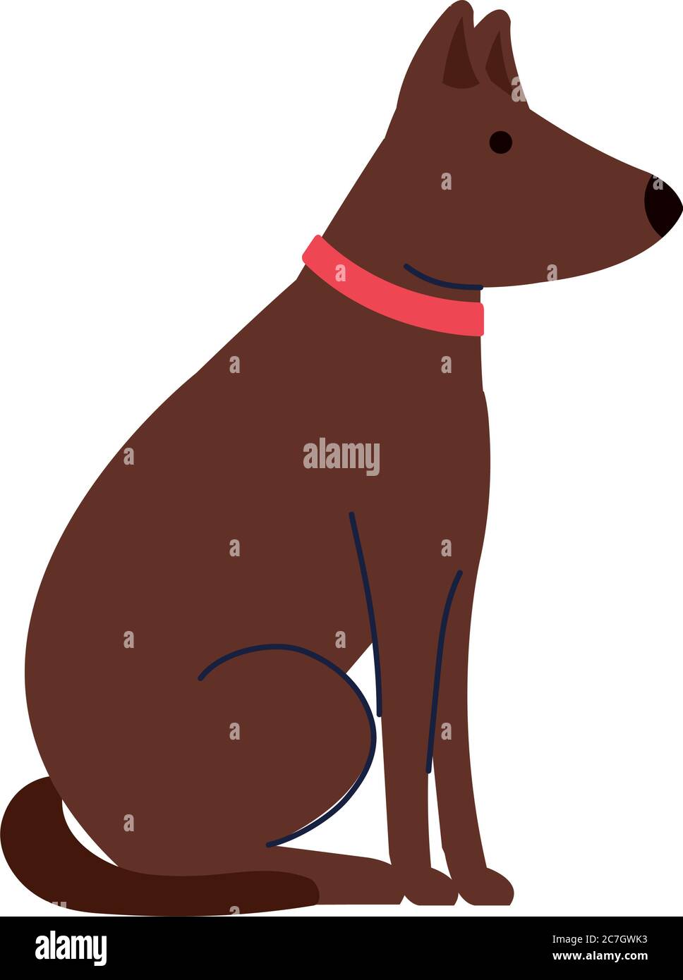 cute dog pet, brown color on white background Stock Vector Image & Art ...