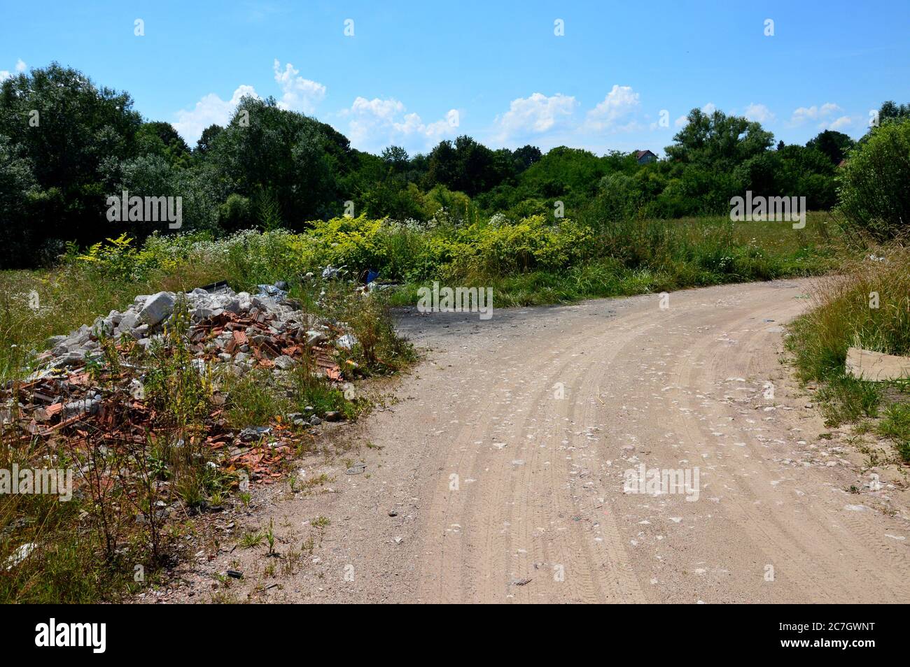 ecology throwing garbage by the roadside in nature Stock Photo - Alamy
