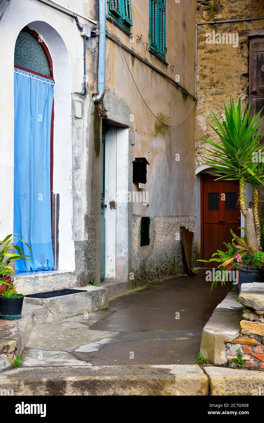 historic houses in the village of Perinaldo Italy Stock Photo - Alamy