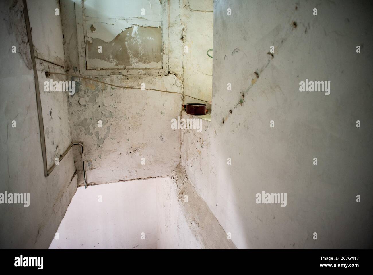 Inside look of an old white building under sunlight - a cool picture ...