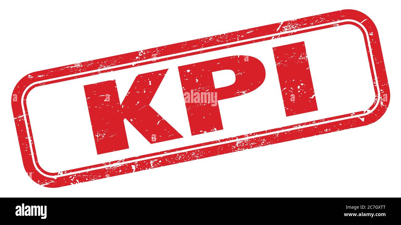 KPI red grungy rectangle stamp sign Stock Photo - Alamy