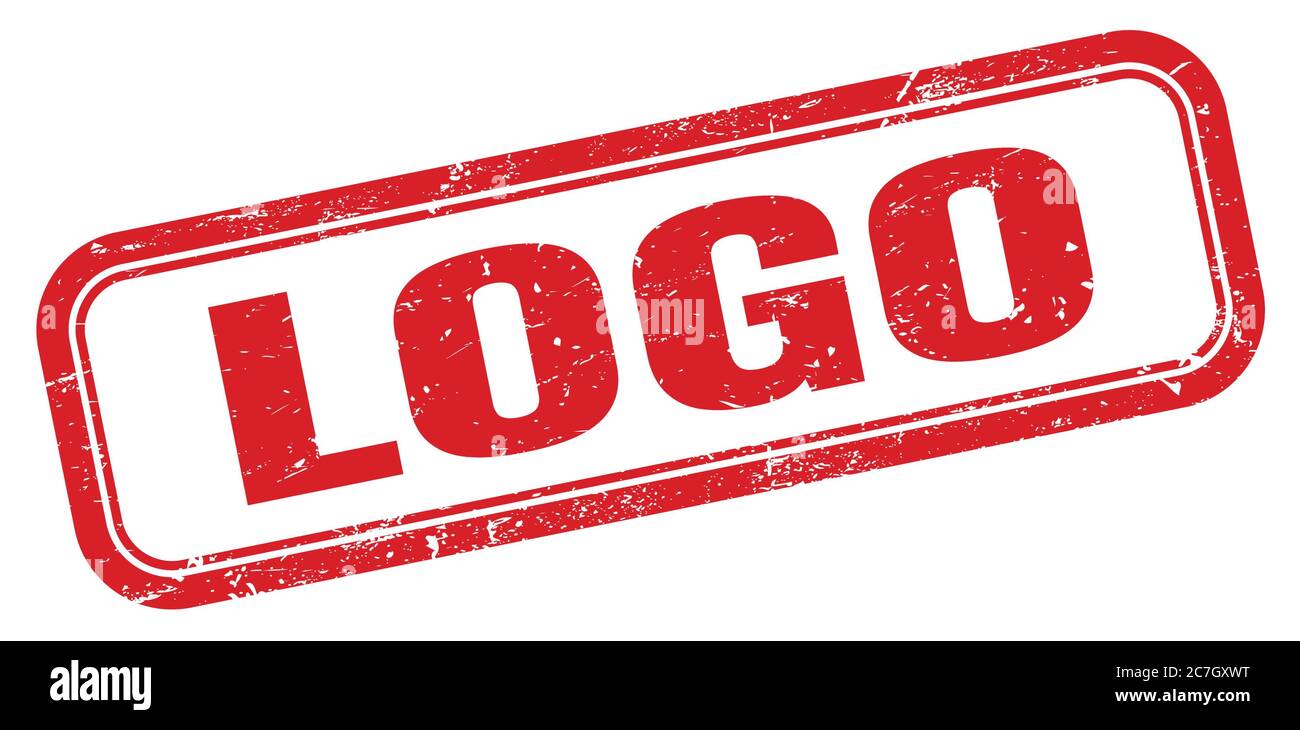 LOGO red grungy rectangle stamp sign Stock Photo - Alamy