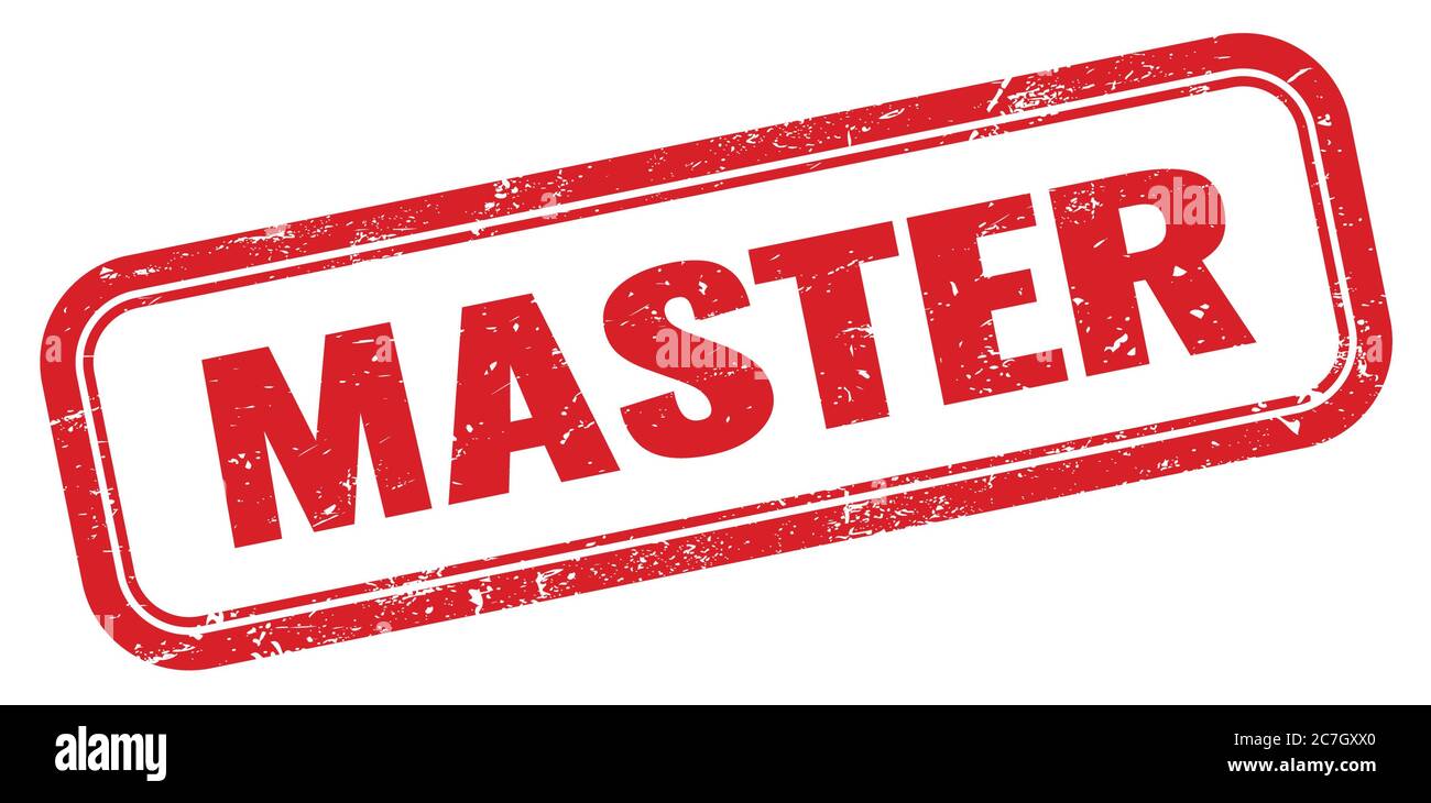 MASTER red grungy rectangle stamp sign Stock Photo - Alamy