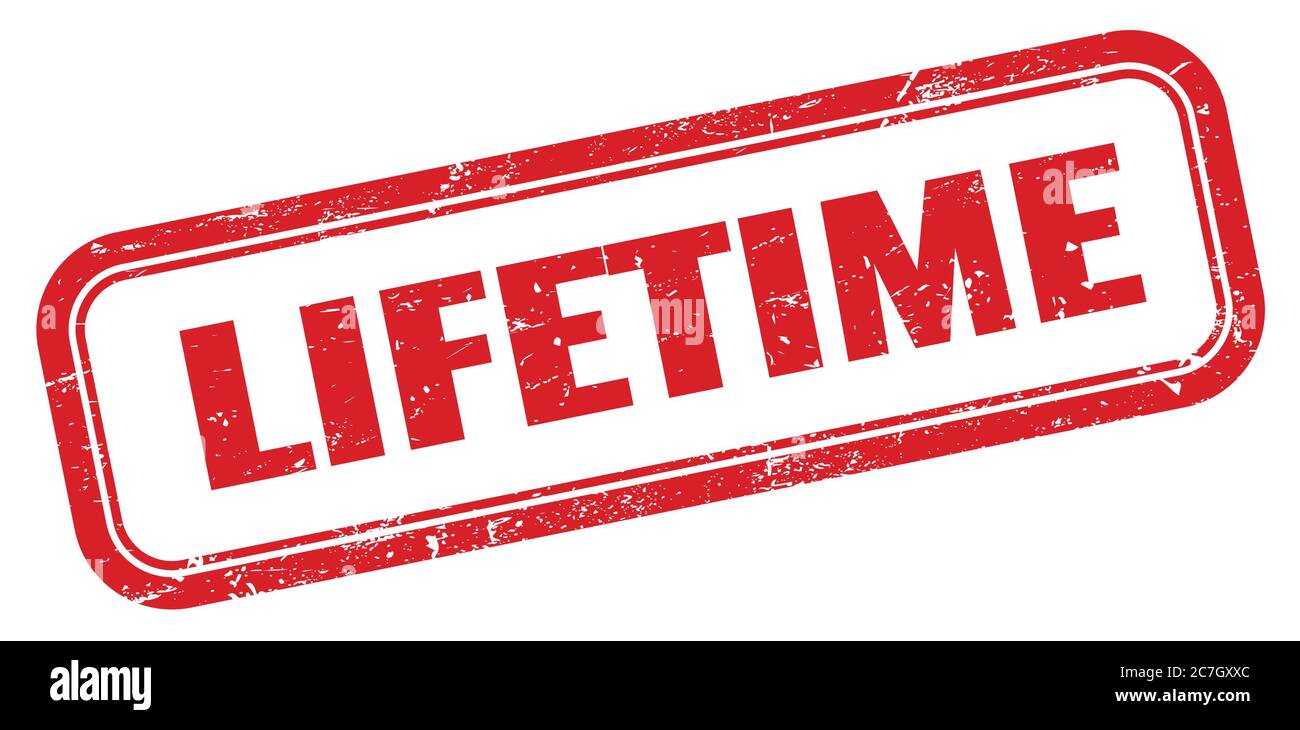 LIFETIME red grungy rectangle stamp sign Stock Photo - Alamy
