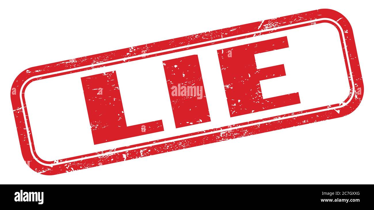 LIE red grungy rectangle stamp sign Stock Photo - Alamy