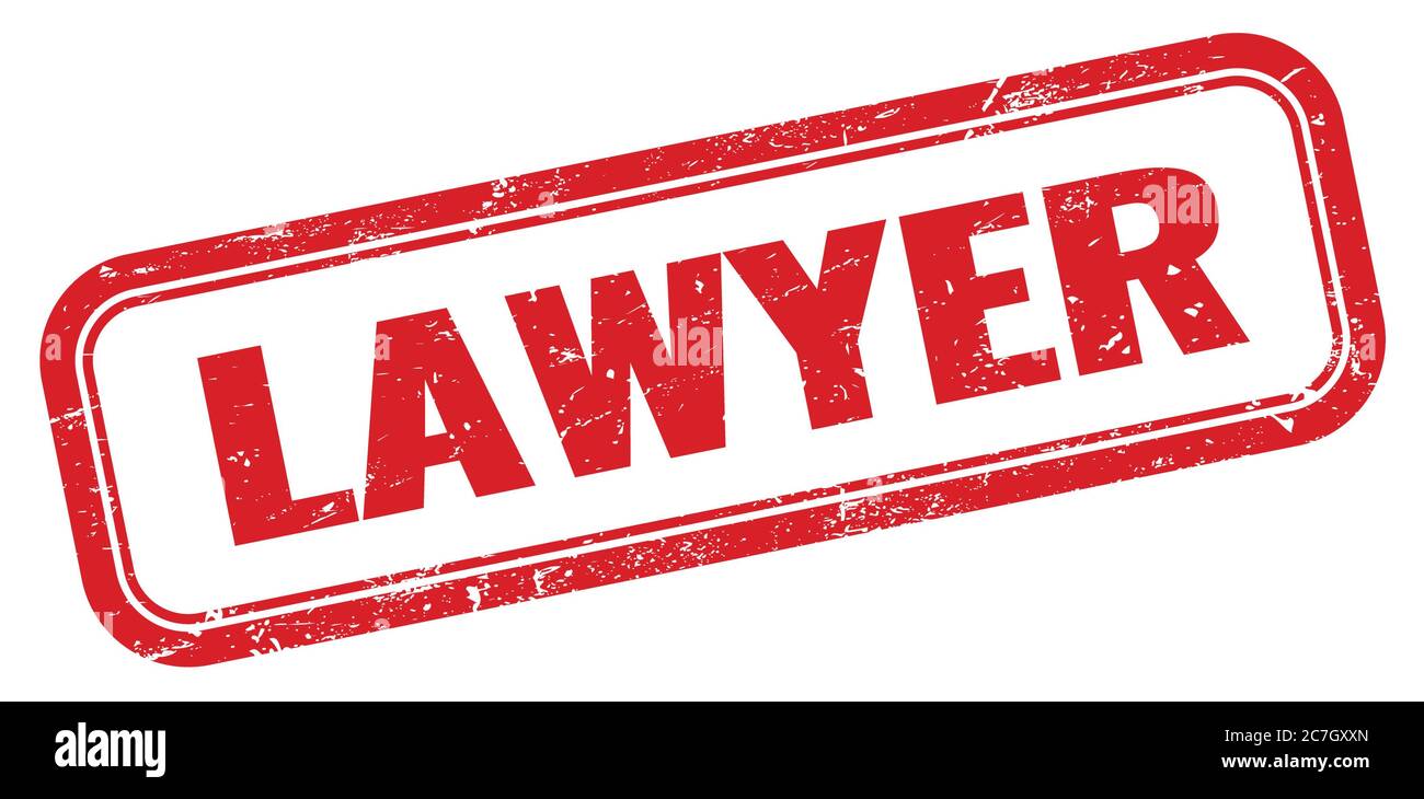 LAWYER red grungy rectangle stamp sign Stock Photo - Alamy