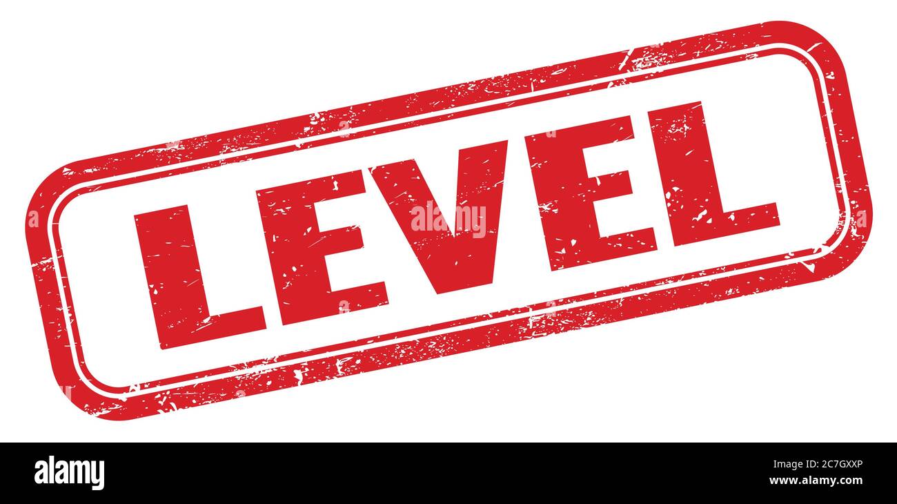 LEVEL red grungy rectangle stamp sign Stock Photo - Alamy