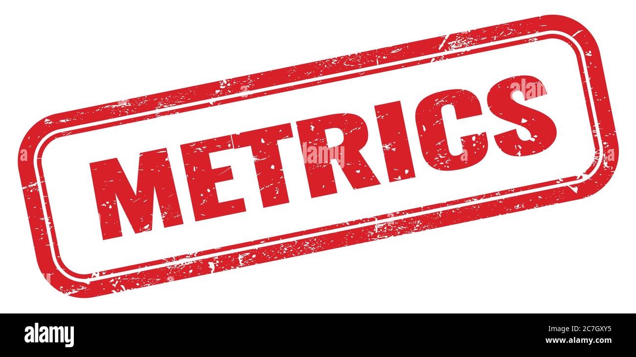 METRICS red grungy rectangle stamp sign Stock Photo - Alamy