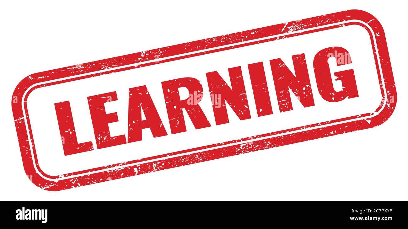 LEARNING red grungy rectangle stamp sign Stock Photo - Alamy