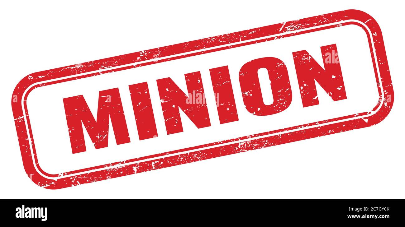 MINION red grungy rectangle stamp sign Stock Photo - Alamy