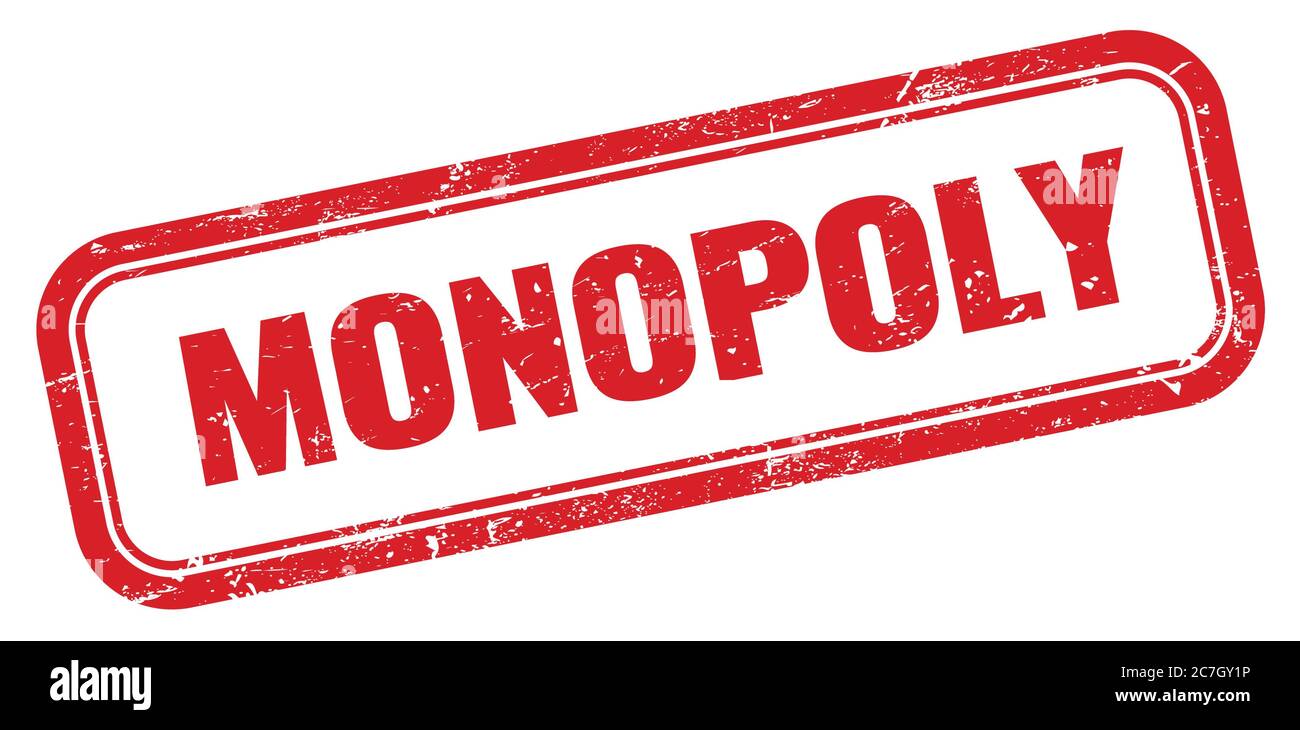 MONOPOLY red grungy rectangle stamp sign Stock Photo - Alamy