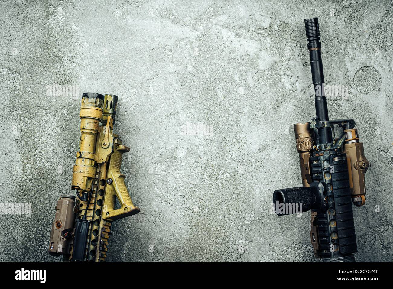Modern weapon series. US Army assault rifle, close up Stock Photo - Alamy