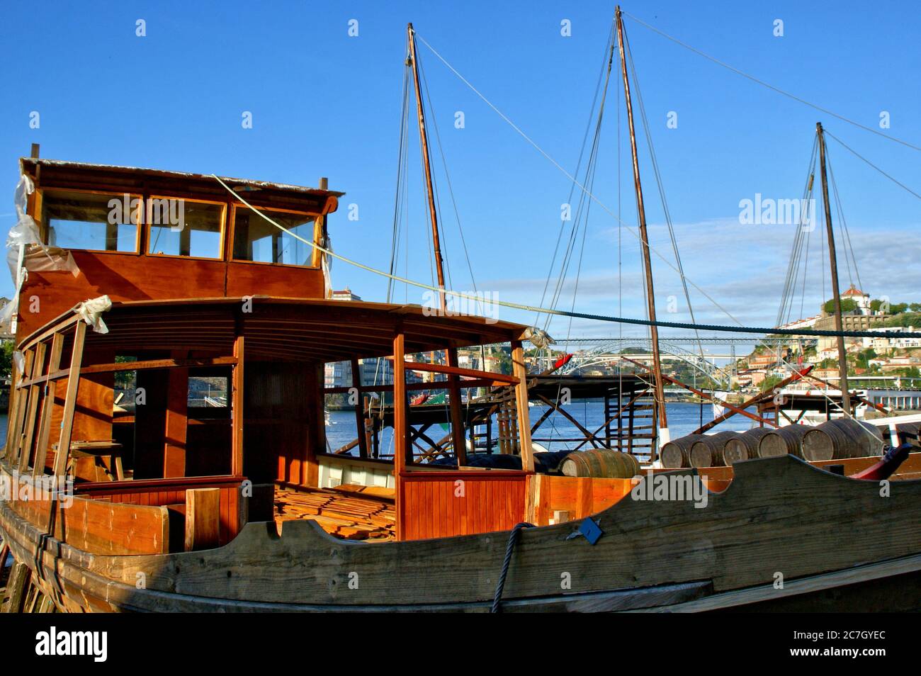 Traditional boat building yard for Douro river, Portugal Stock Photo ...