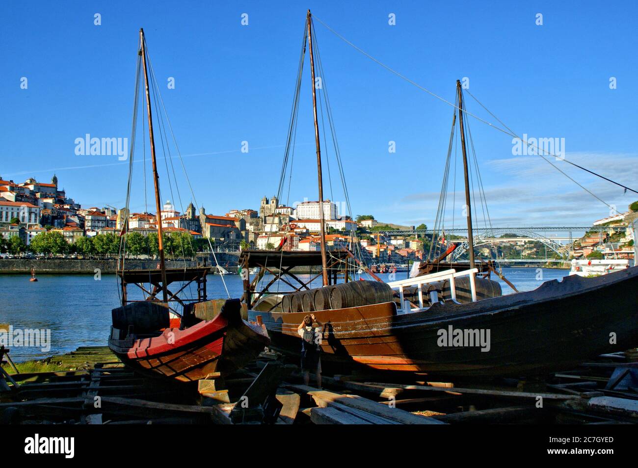 Traditional boat building yard for Douro river, Portugal Stock Photo ...