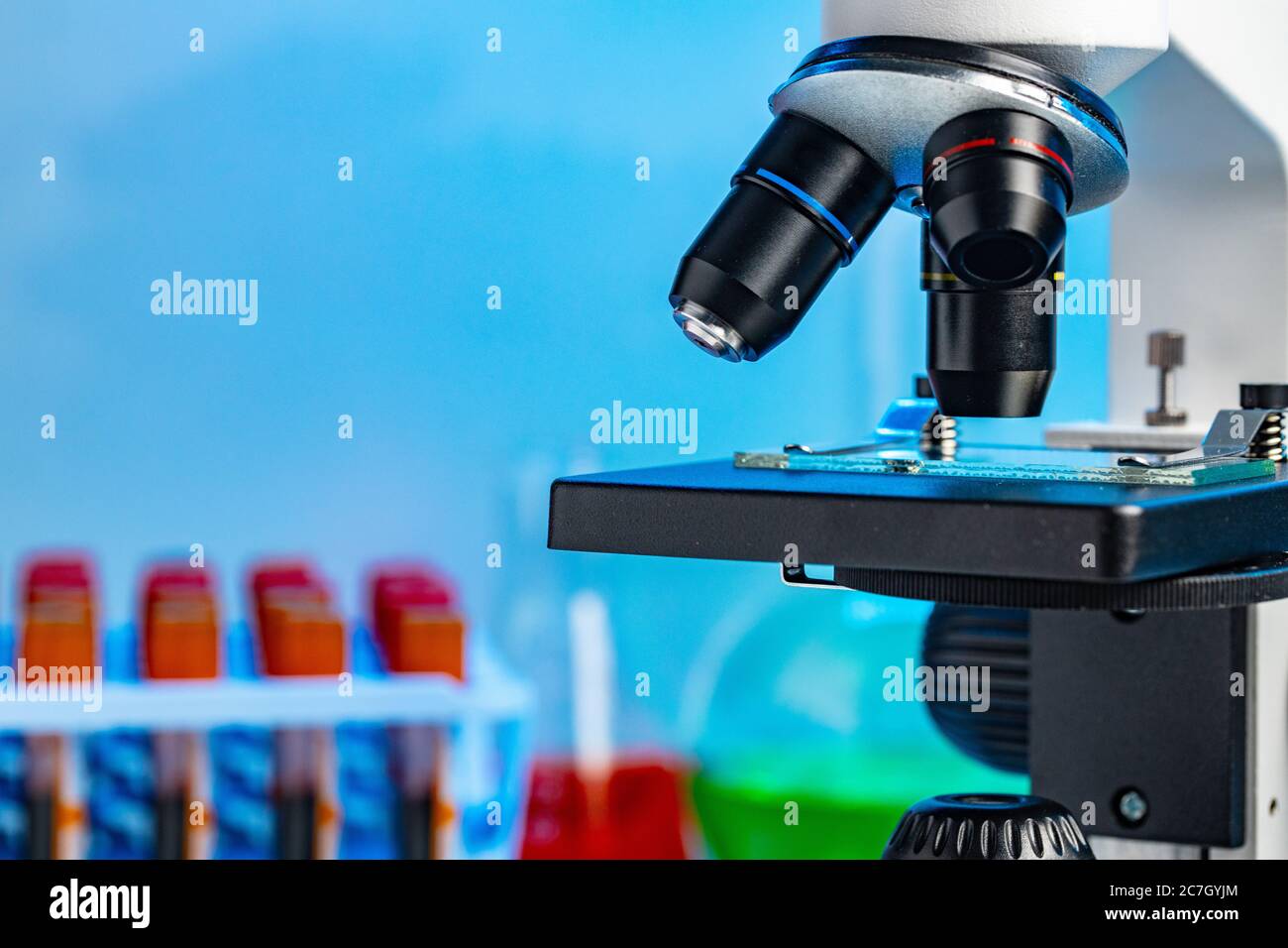 Photo laboratory microscope blood sample hi-res stock photography and ...