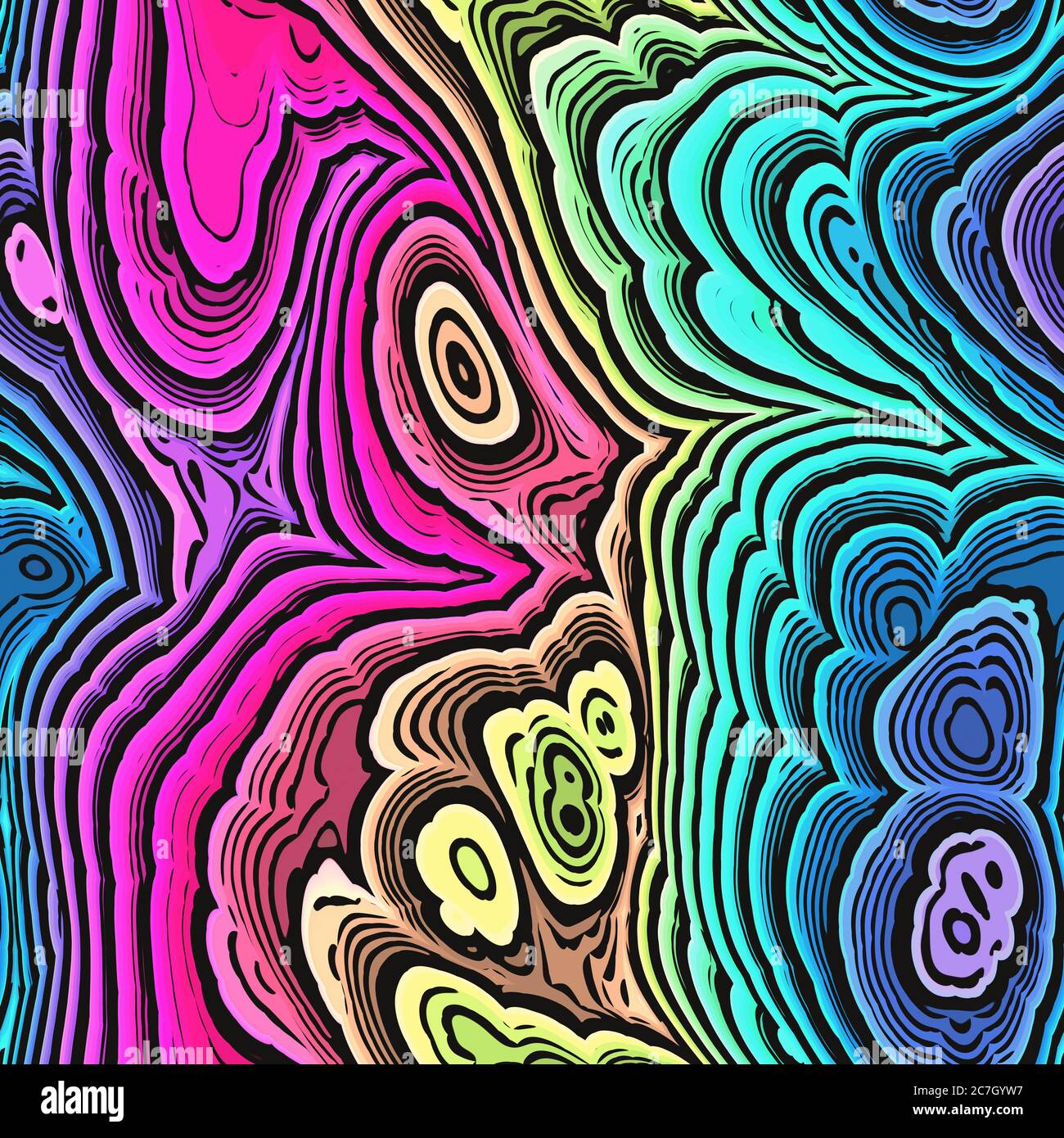 Seamless vibrant rainbow painted texture. Bold psychedelic neon ...