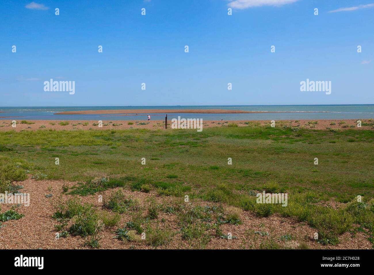 Felixstowe, Suffolk, UK - 17 July 2020: Bright sunny day on the East ...