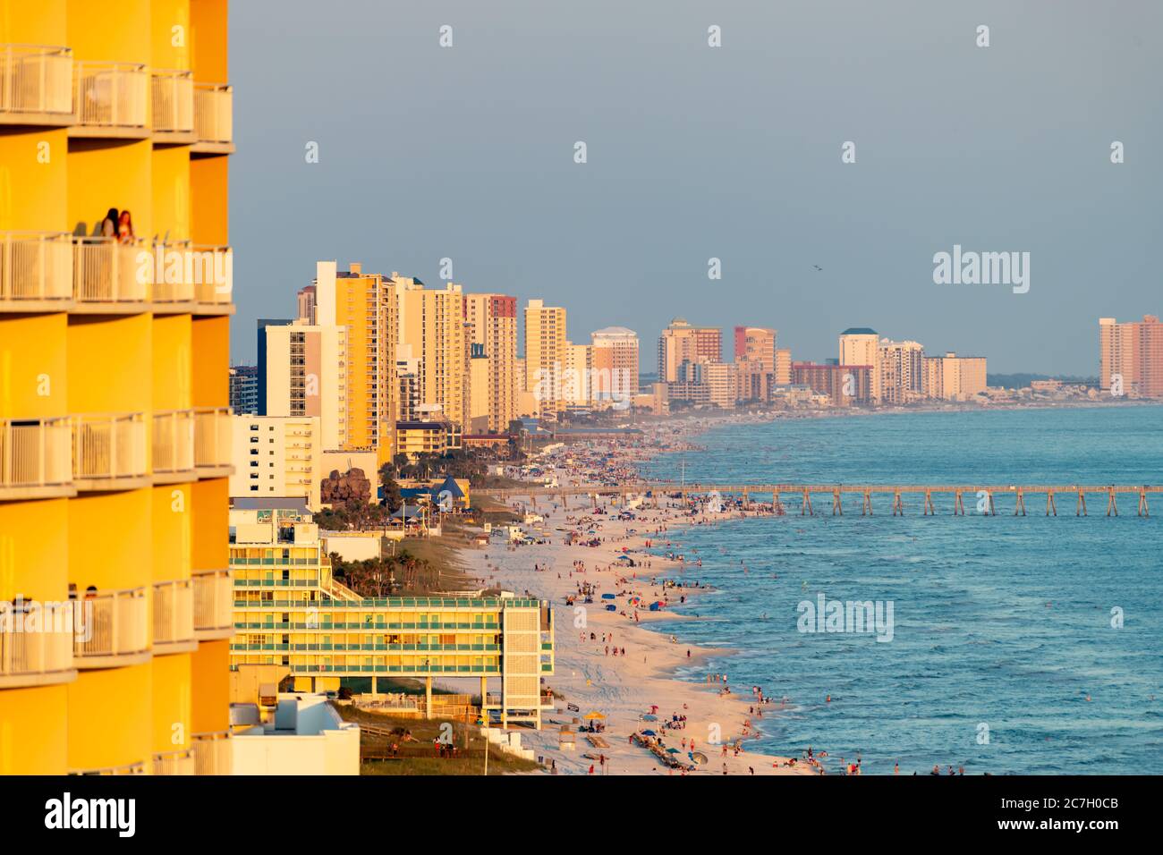 Panama City Beach Florida Skyline Beachfront Crowd July 2020 Stock ...