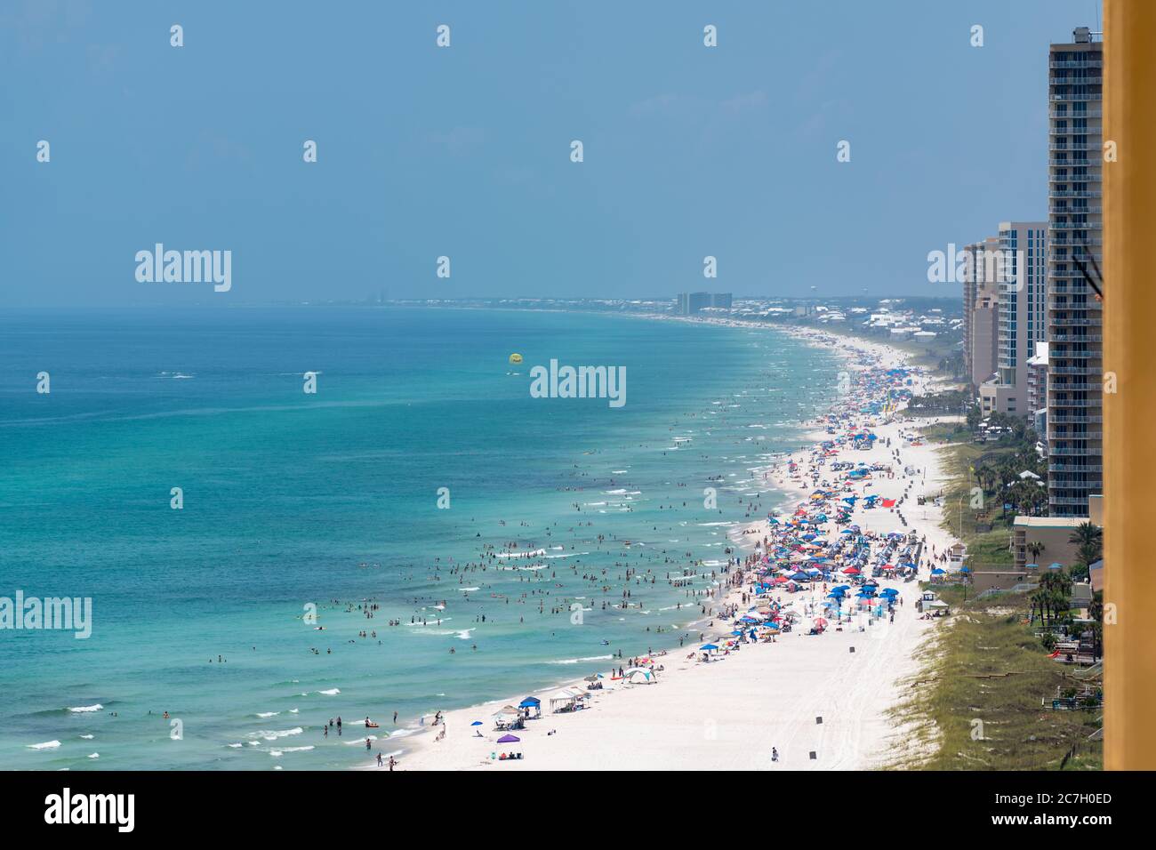 Panama City Beach Florida Skyline Beachfront Crowd July 2020 Stock ...