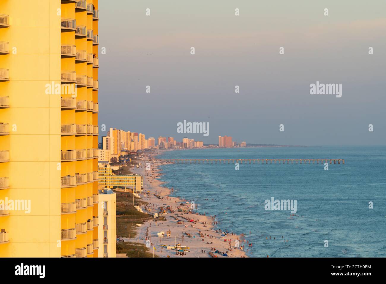 Panama City Beach Florida Skyline Beachfront Crowd July 2020 Stock ...