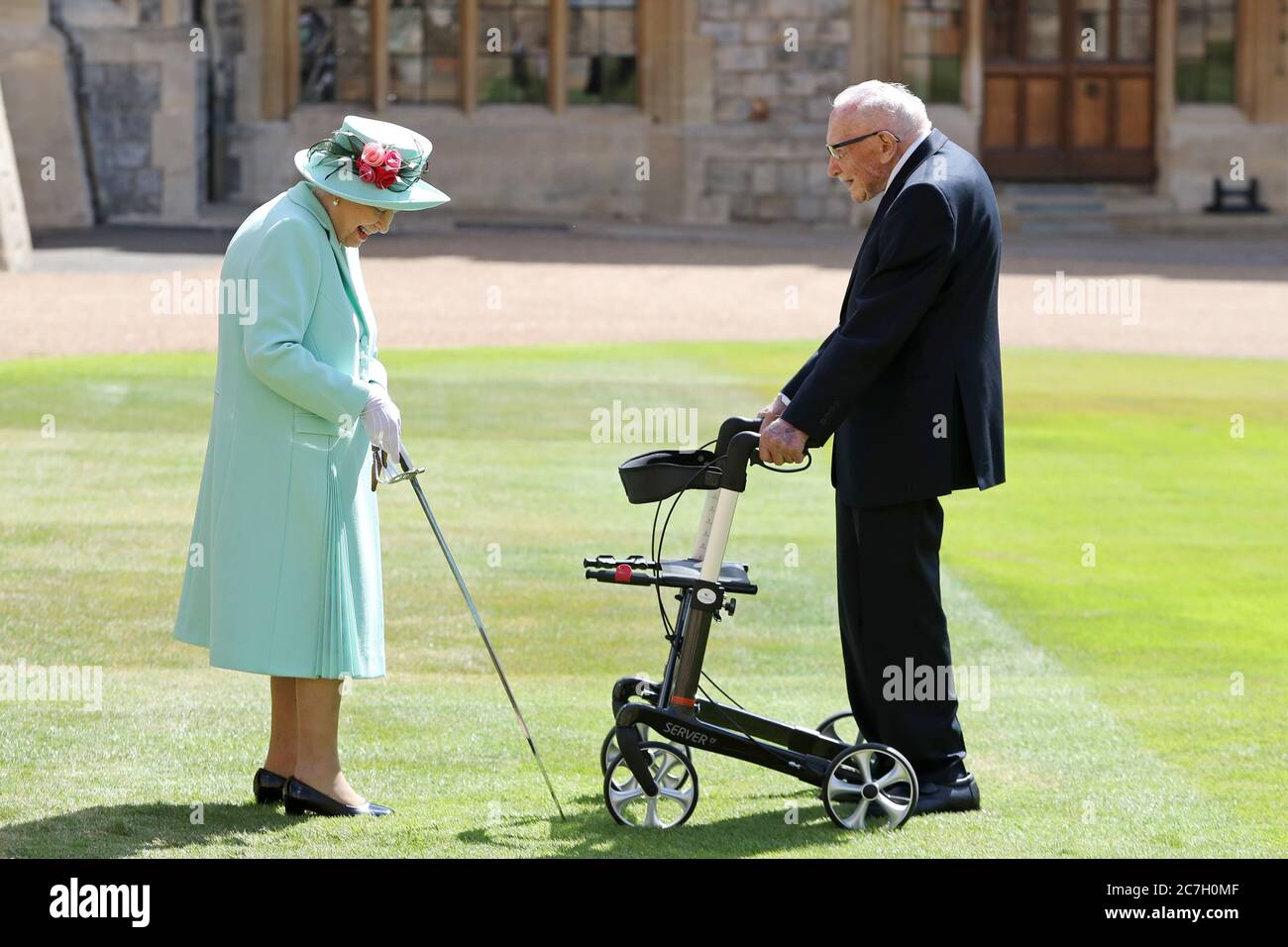 Sir captain tom moore knighthood hi-res stock photography and images ...