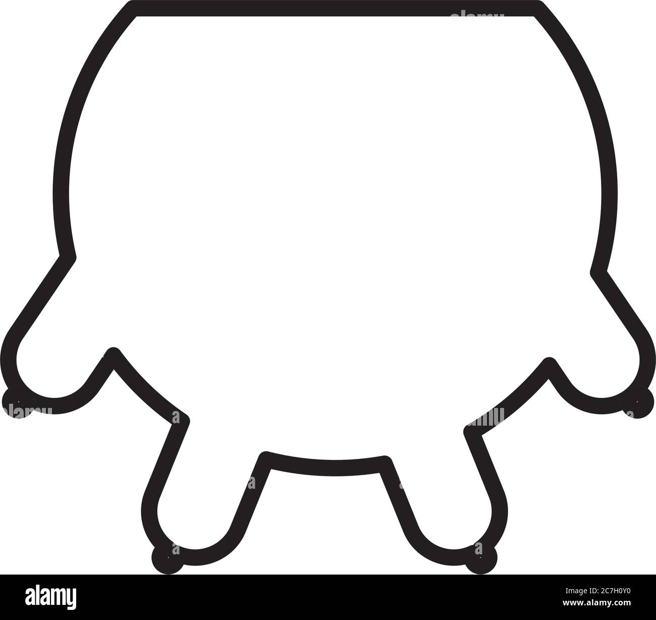 cow udder line style icon design, dairy breakfast and food theme Vector ...