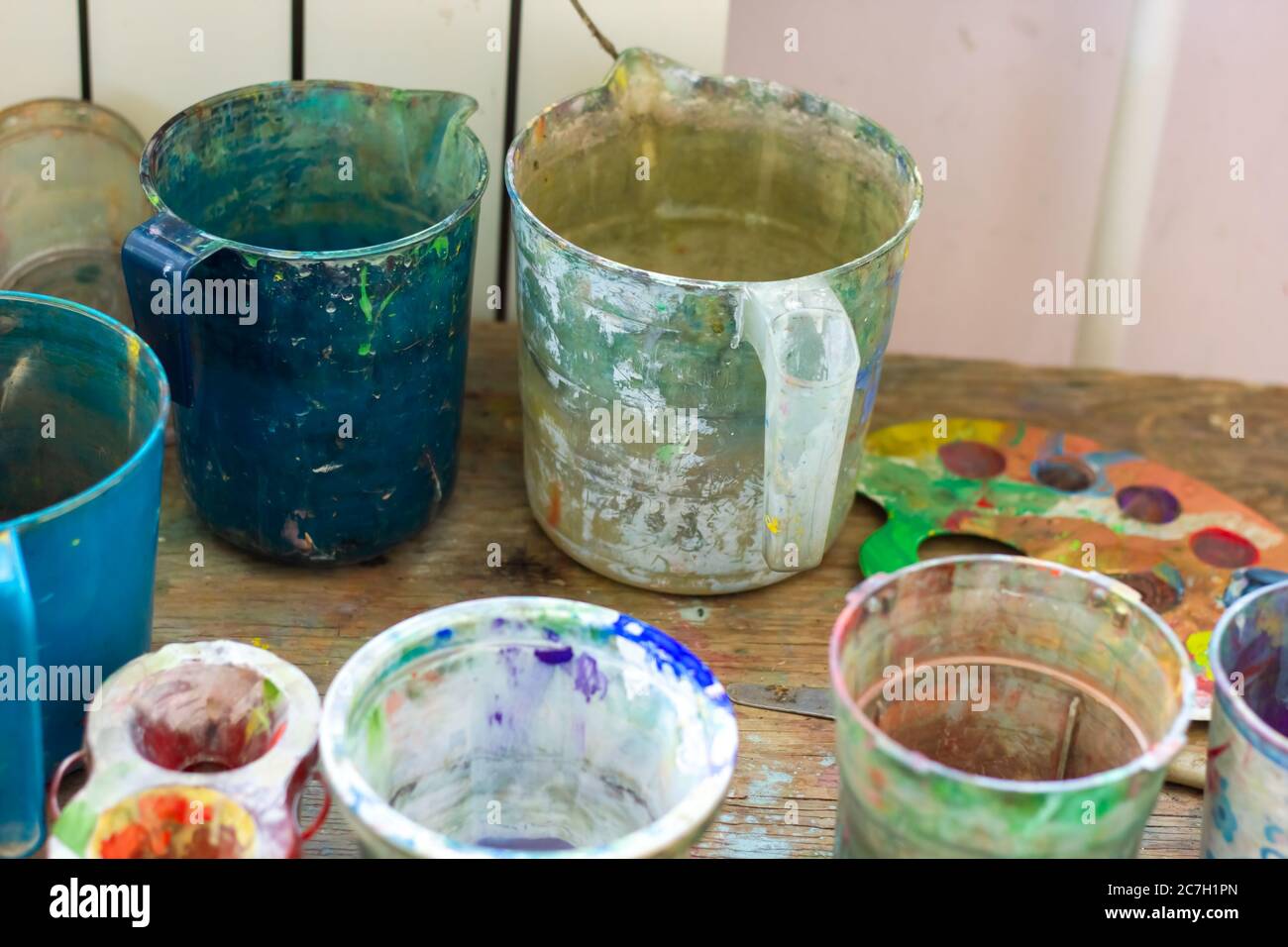 Red Blue Yellow Green Paint Pots High Resolution Stock Photography and ...