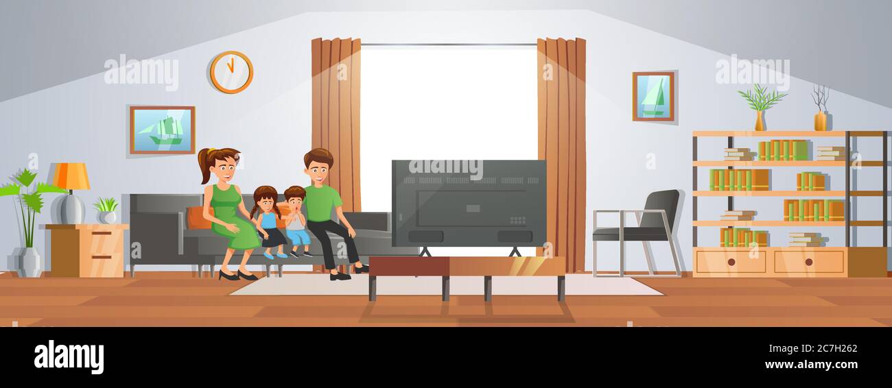 room decoration of living room with gradient design,vector illustration ...