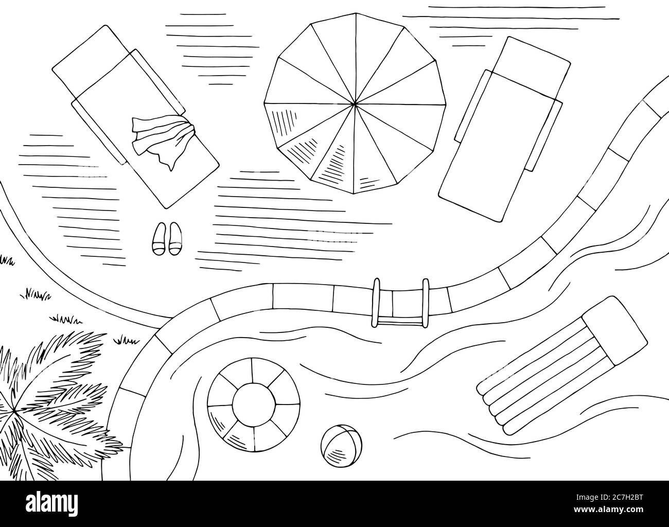Swimming Pool Sketch