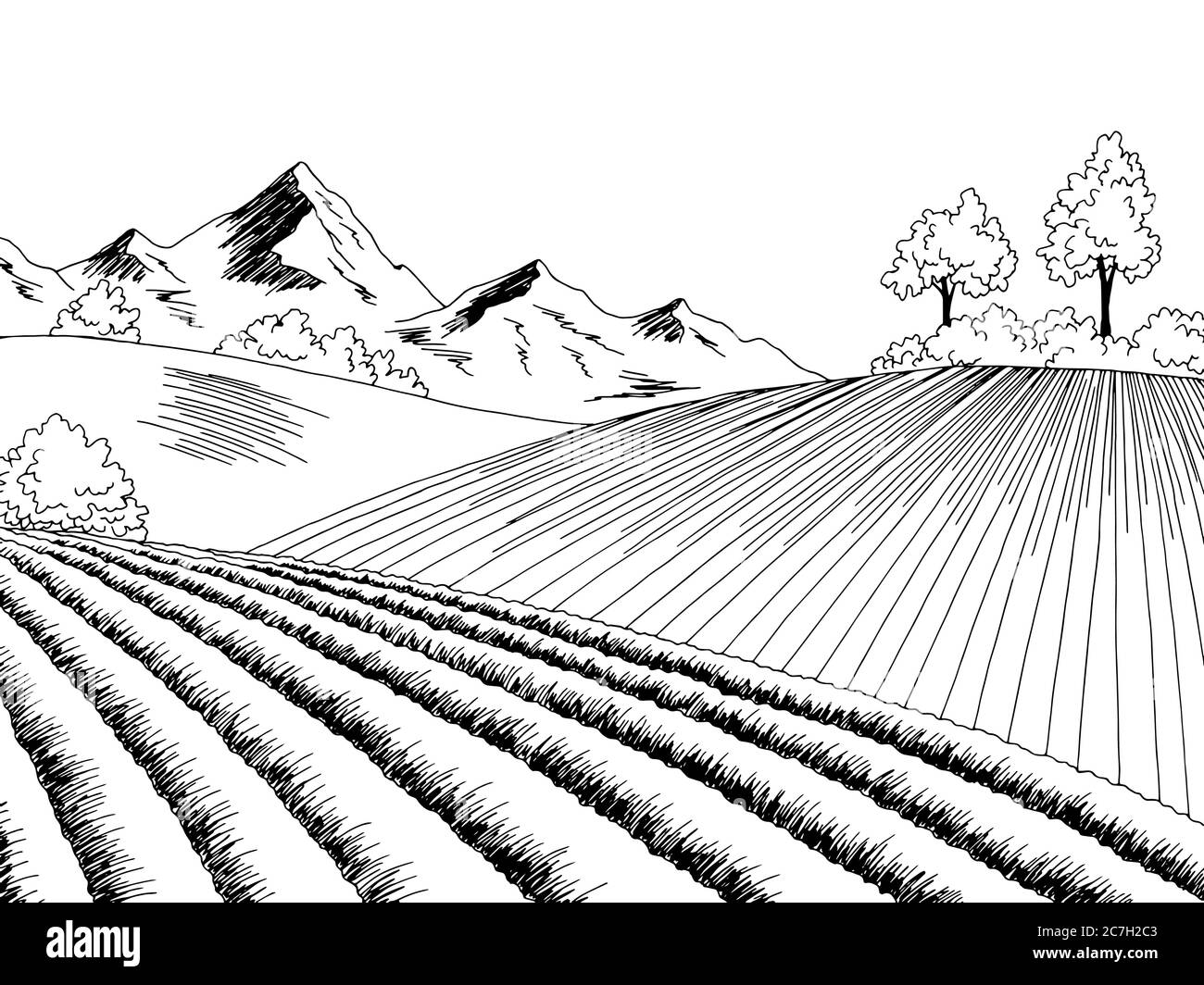 Farmland Clip Art Black And White