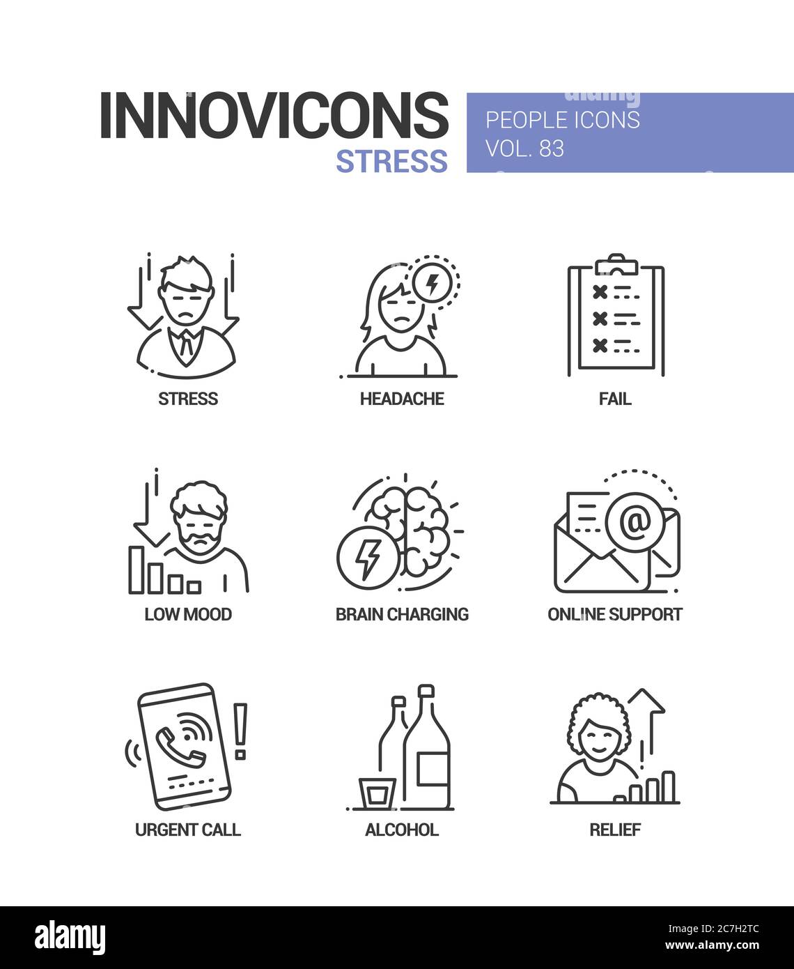 Stress concept line design style icons set Stock Vector Image & Art - Alamy Stress concept line design style icons set Stock Vector Image & Art - Alamy