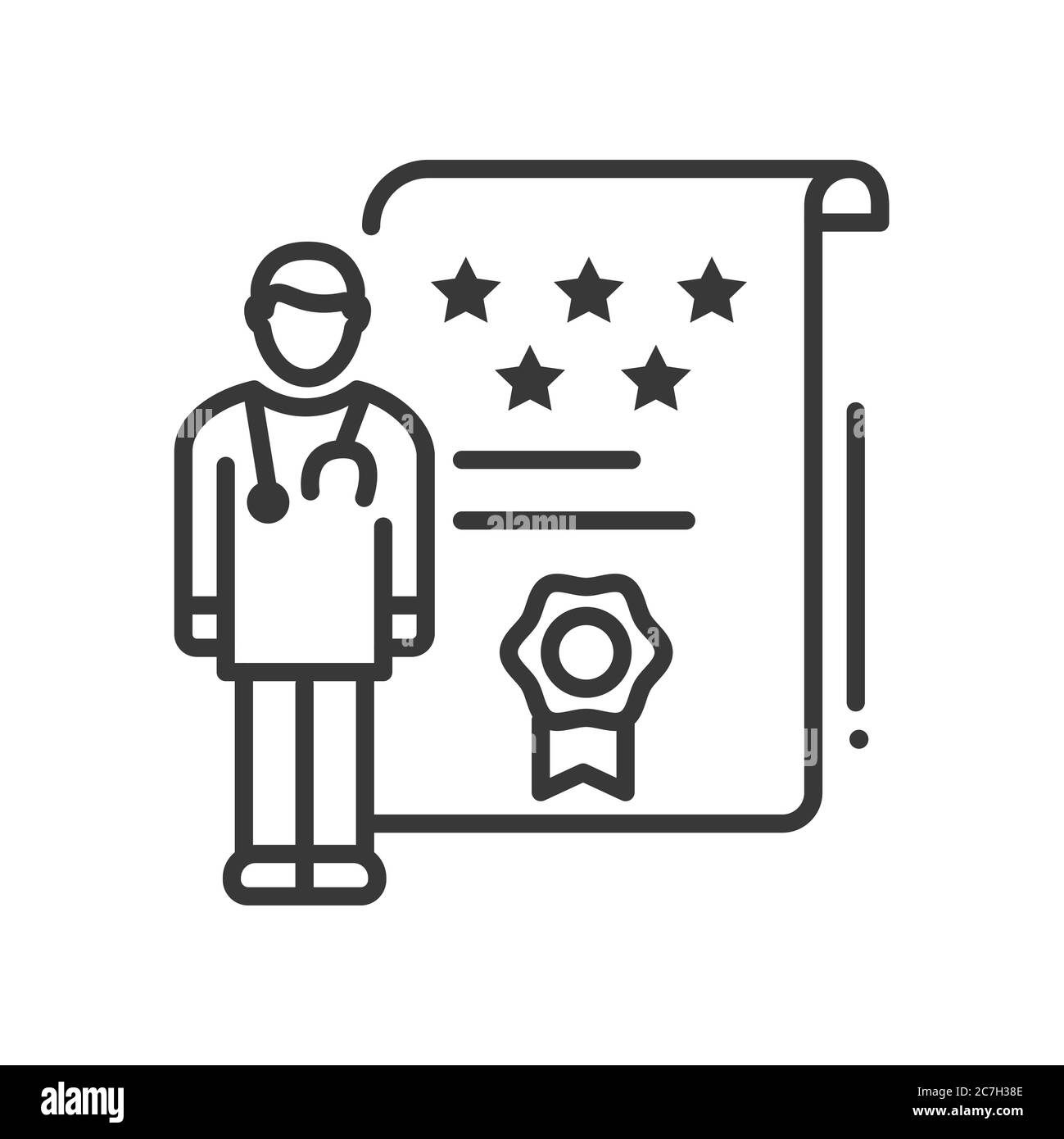 Doctor ratings - line design style single isolated icon Stock Vector ...