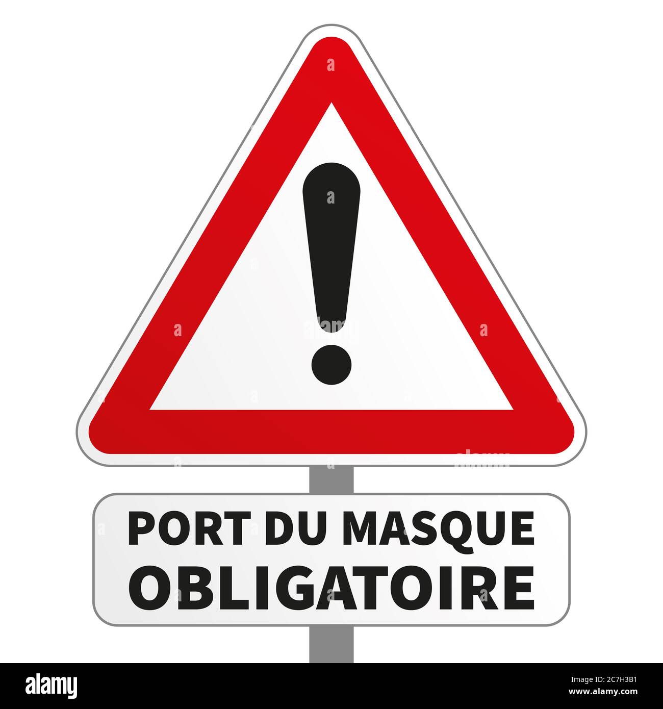 French face mask required sign covid 19 illustration Stock Photo - Alamy