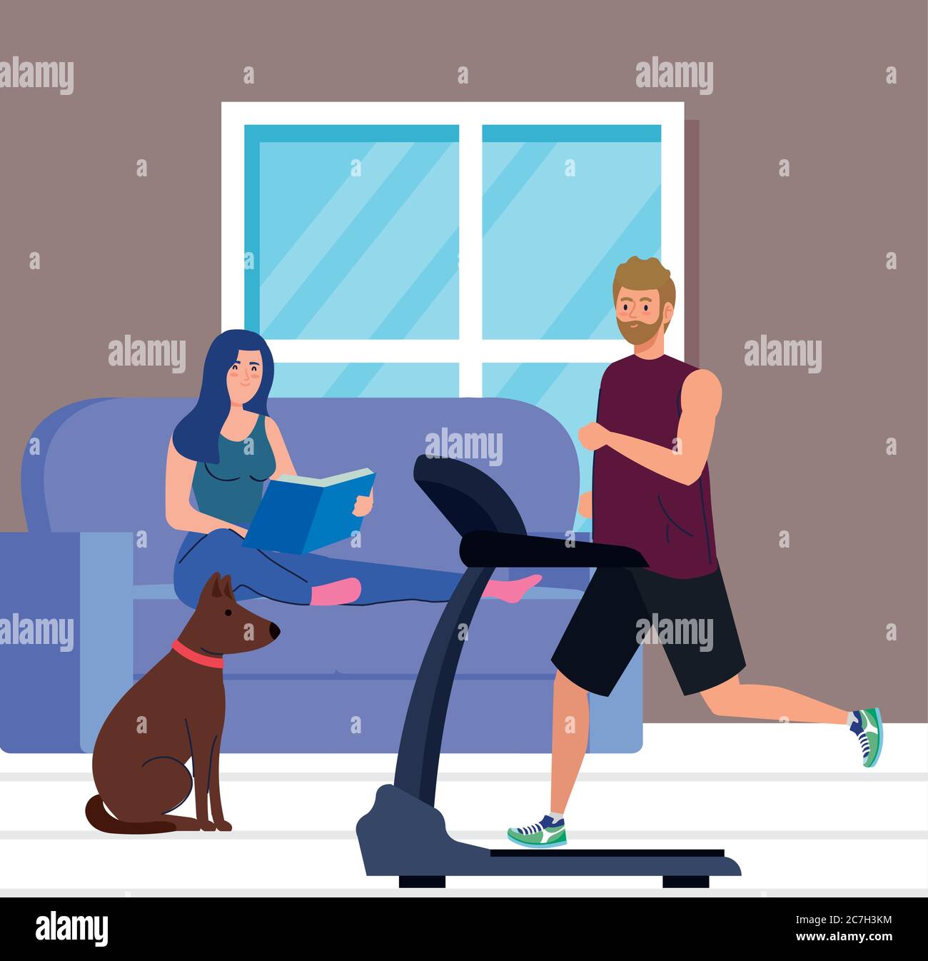 Woman reading exercise machine hi-res stock photography and images - Alamy