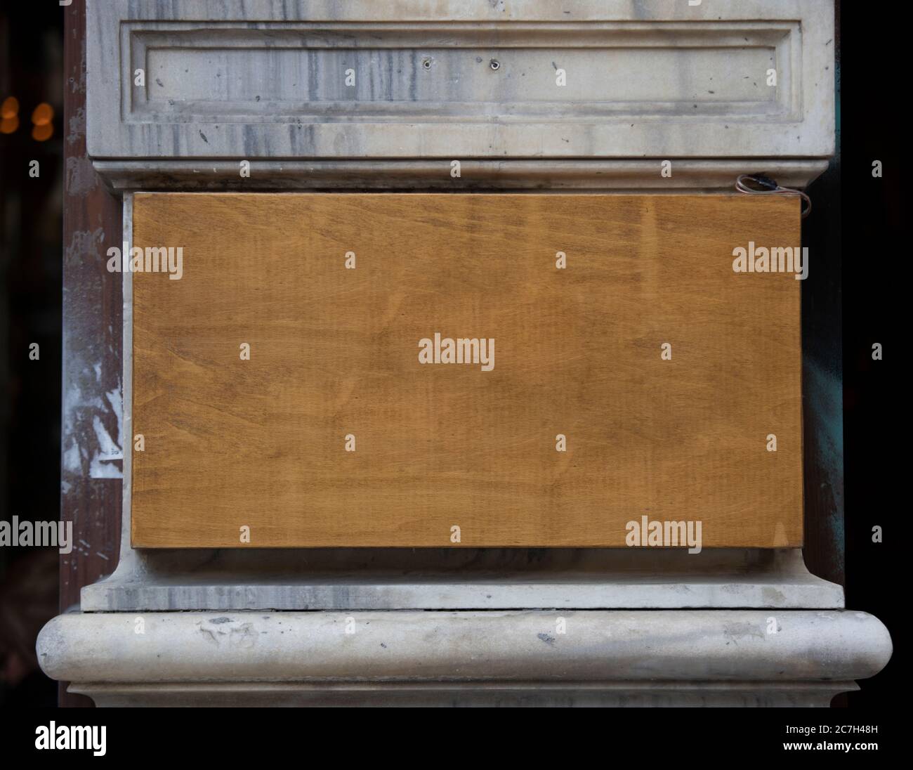 close up of an empty wooden sign on white background Stock Photo - Alamy