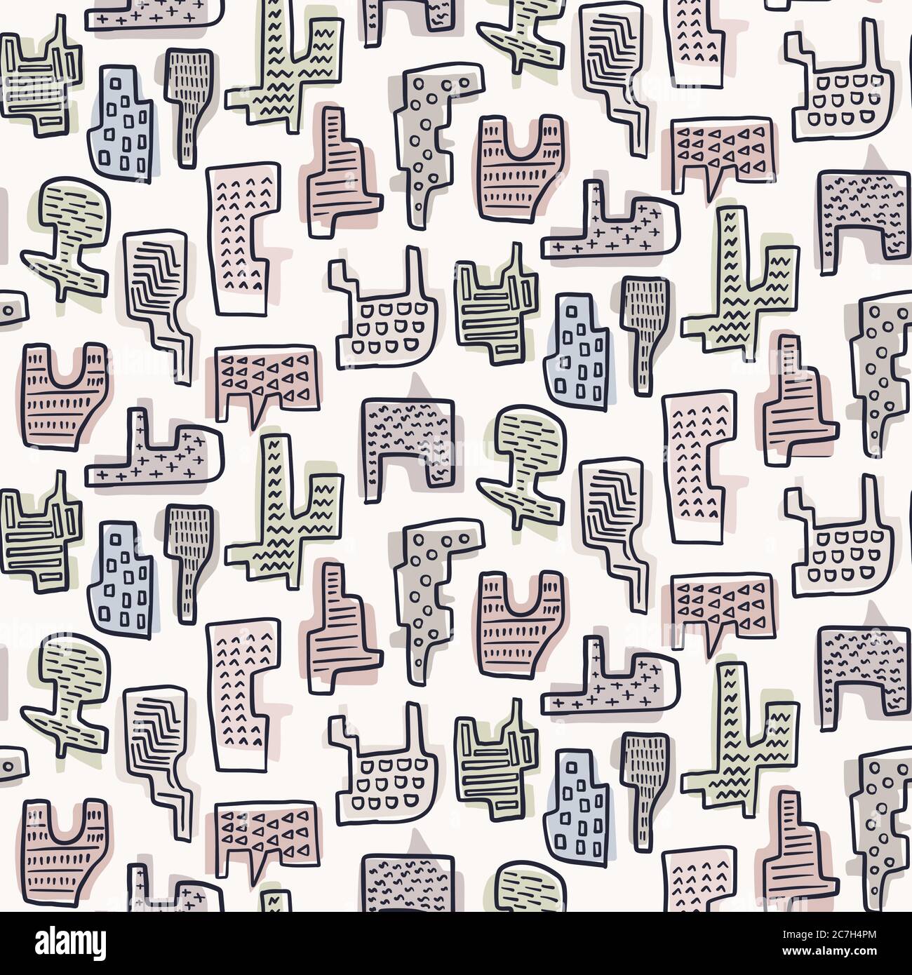 Seamless minimal geo shape pattern design. Neutral pastel color in ...