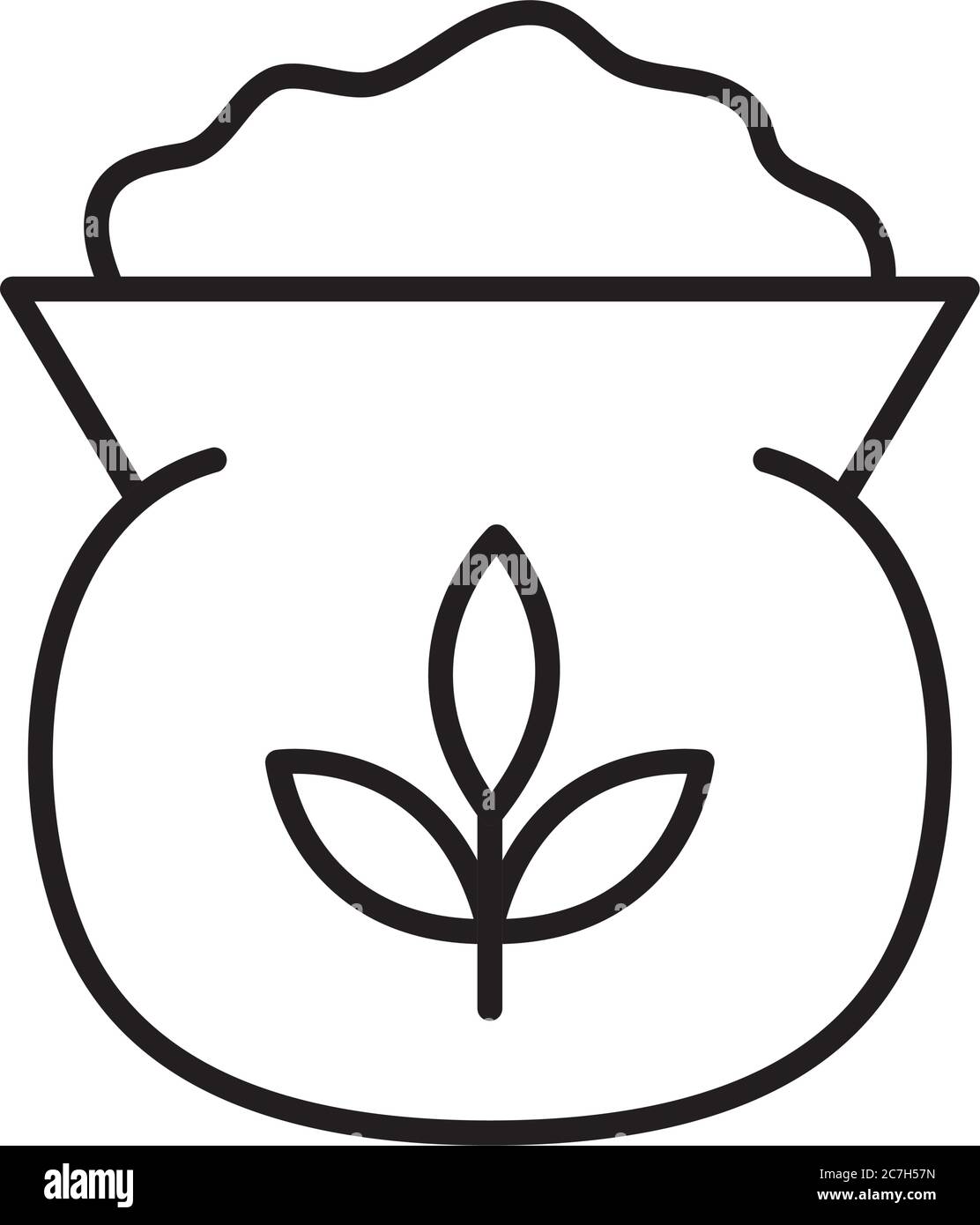 seeds bag line style icon design, farm agronomy lifestyle agriculture ...