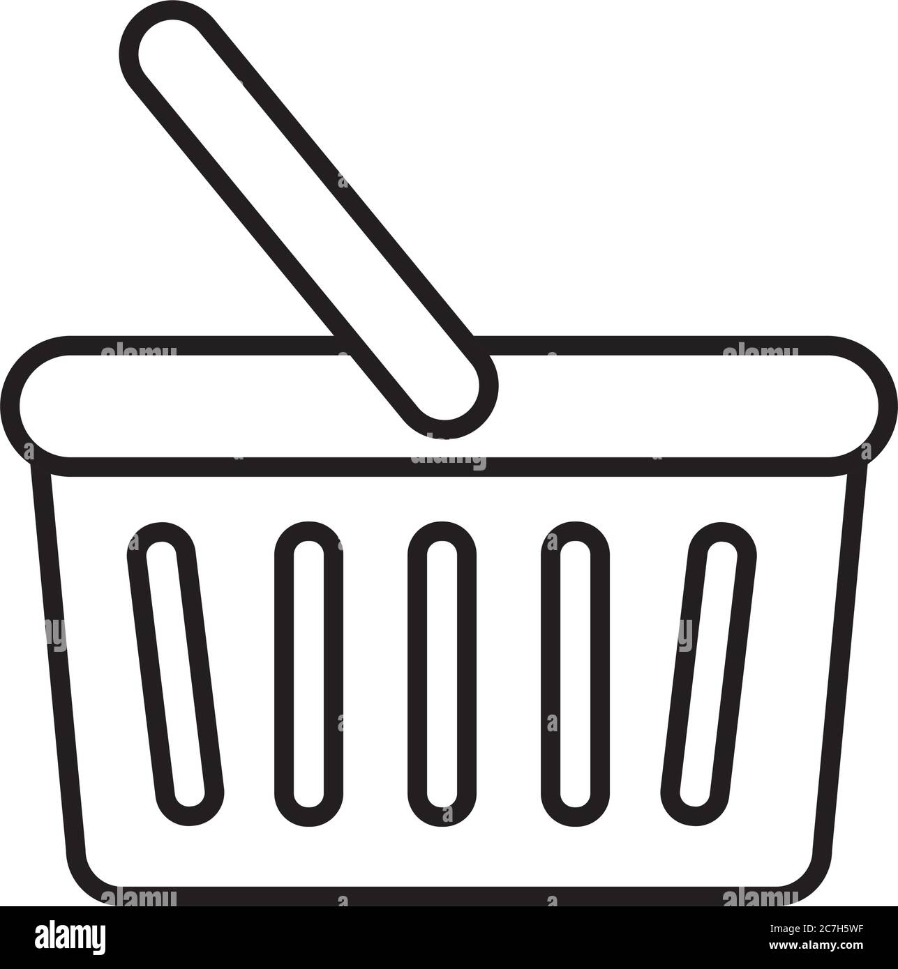 basket line style icon design of Shopping commerce and market theme ...
