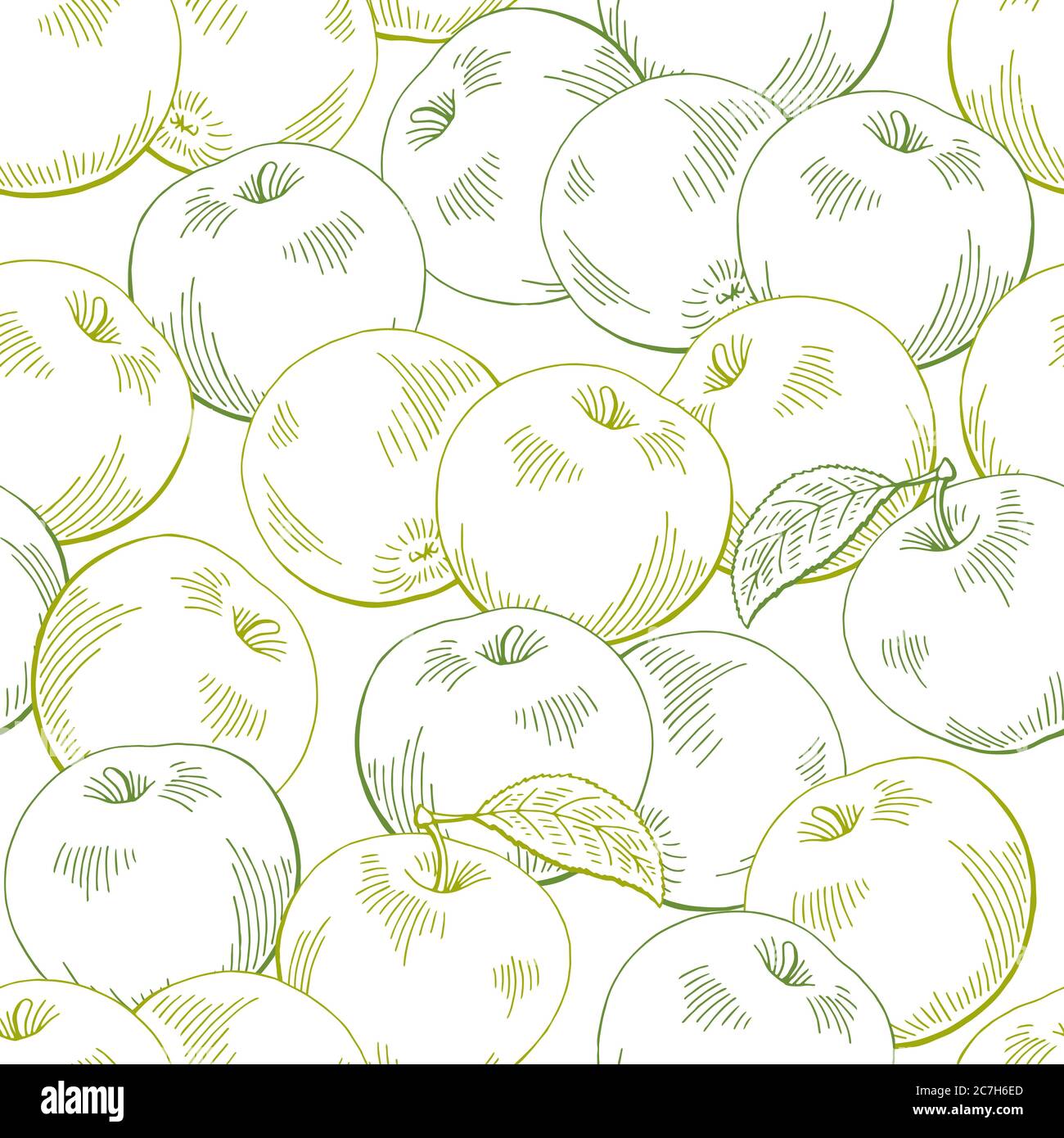 Apple graphic green color sketch seamless pattern background ...