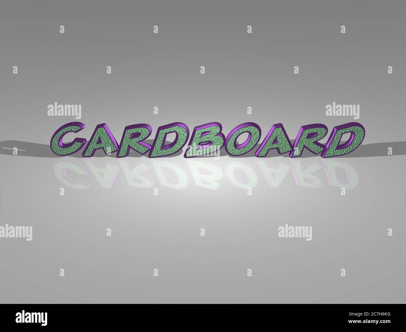 Colorful cardboard written with 3D illustration from a front ...