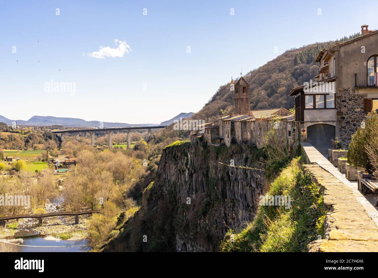 Europe, Spain, Catalonia, Gerona Province, La Garrotxa, Castellfollit ...