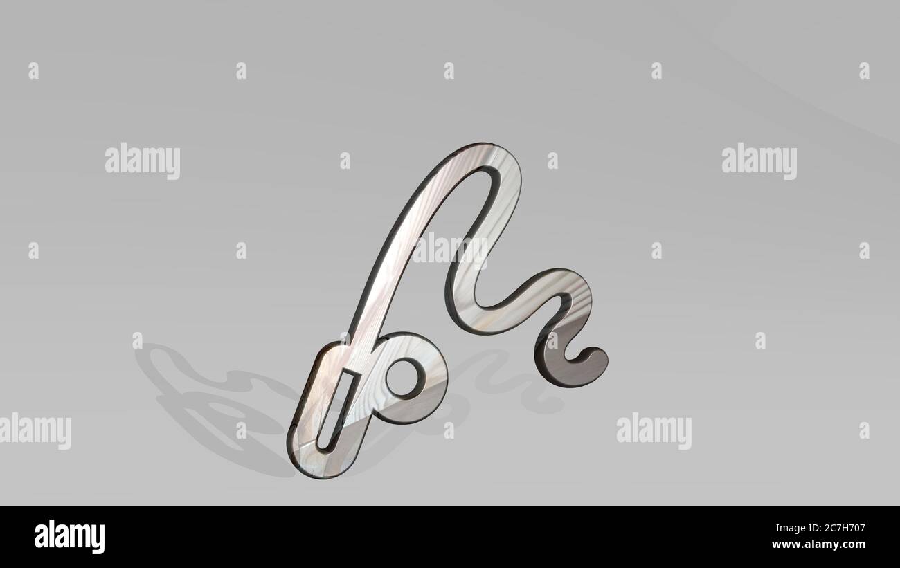 FISHING LINE casting shadow with two lights. 3D illustration of ...