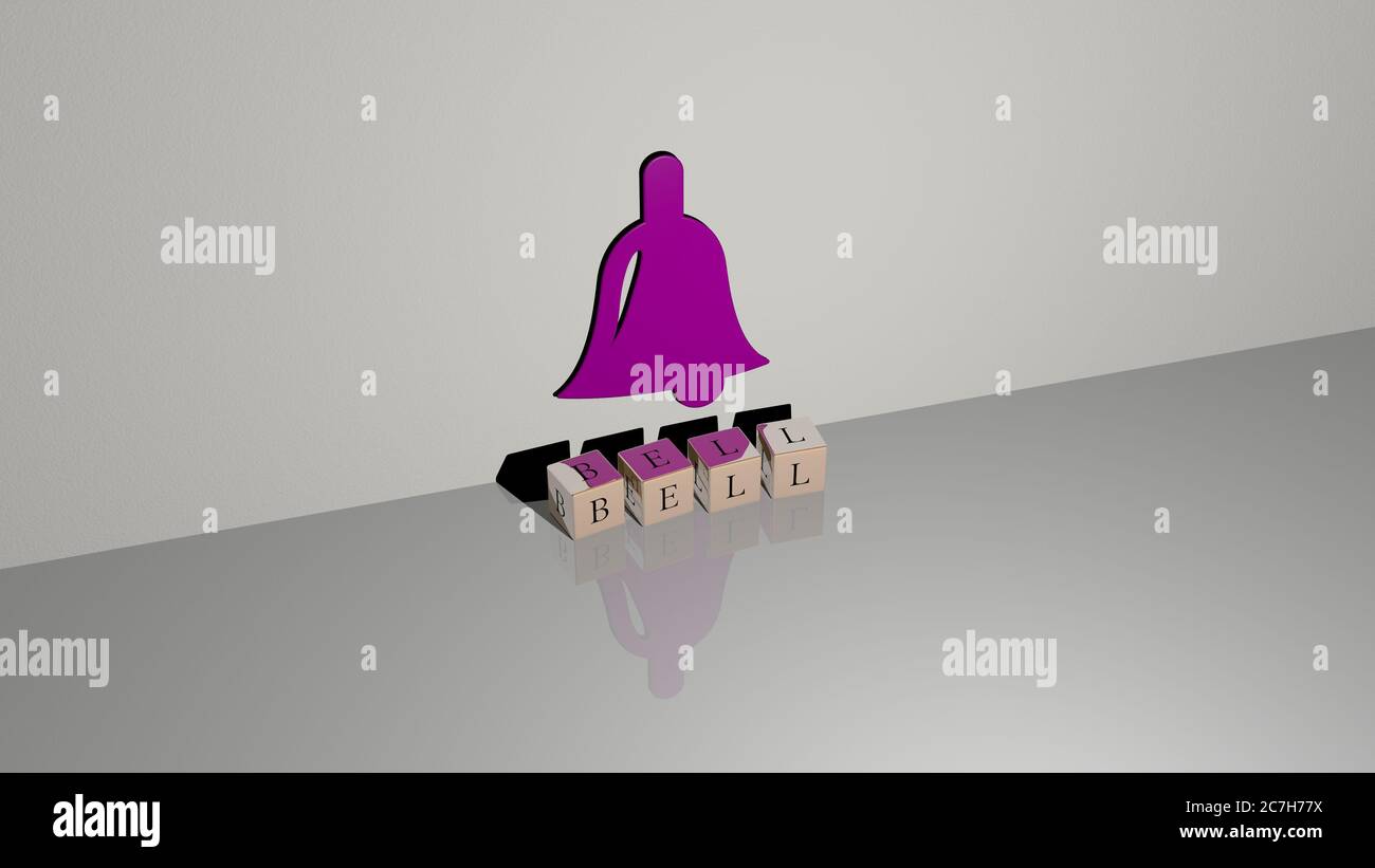 3D representation of BELL with icon on the wall and text arranged by ...