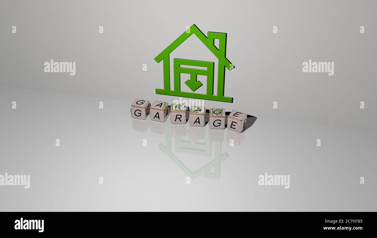 3D graphical image of GARAGE vertically along with text built by ...