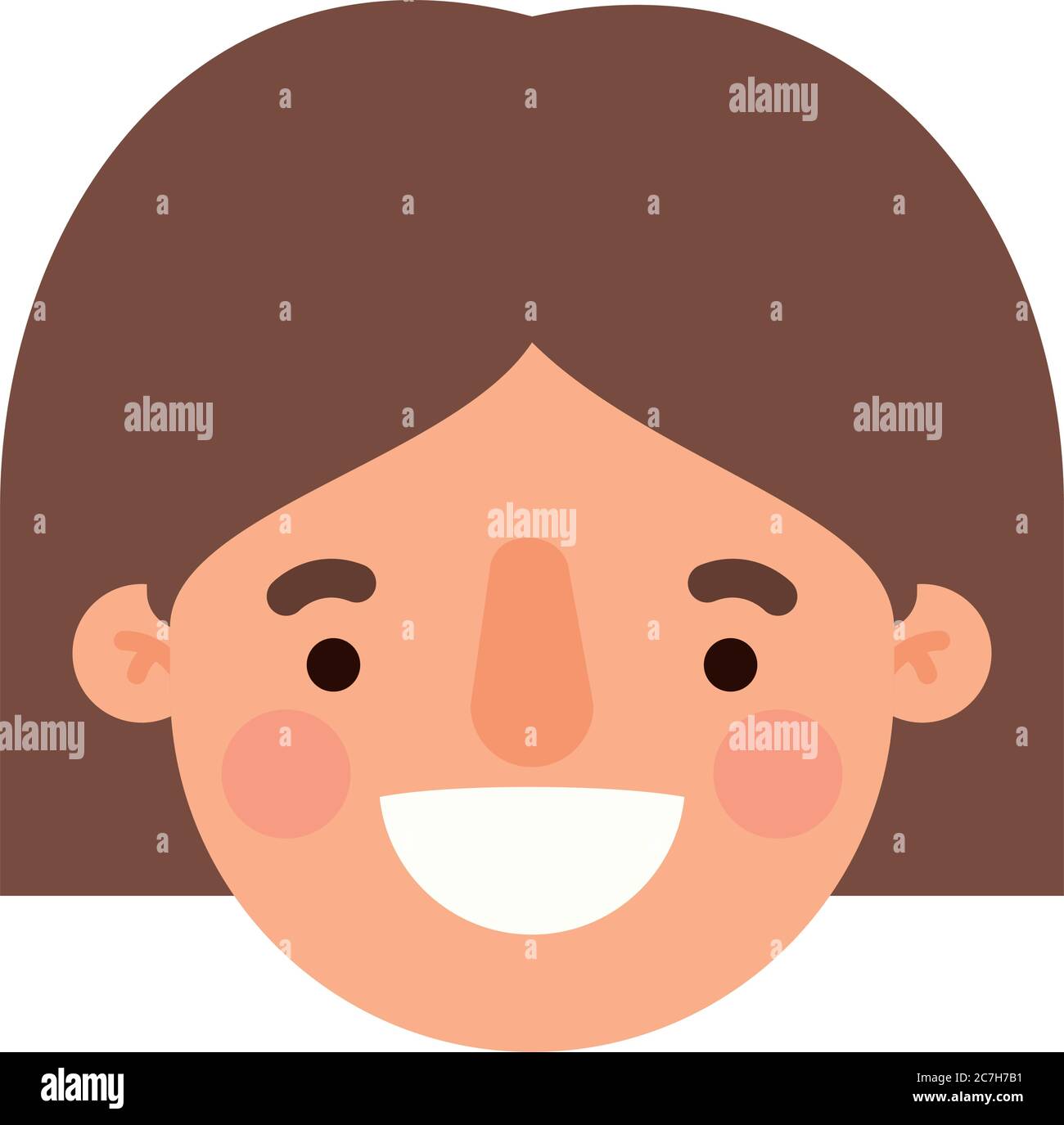head woman cartoon smiling design, Girl female person people human and ...