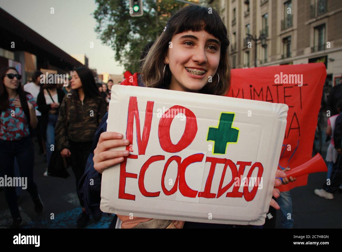 SANTIAGO, CHILE - Sep 27, 2019: In Santiago Chile Global strike for ...