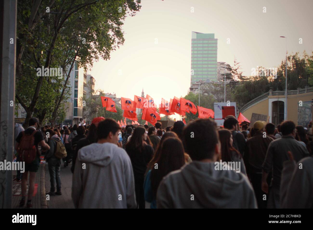 SANTIAGO, CHILE - Sep 27, 2019: In Santiago Chile Global strike for ...