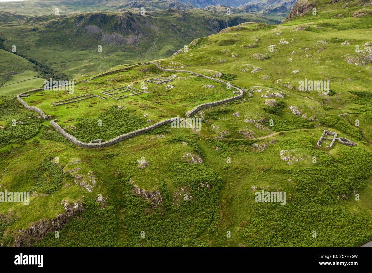 Hardknott Roman Fort is an archeological site, the remains of the Roman ...