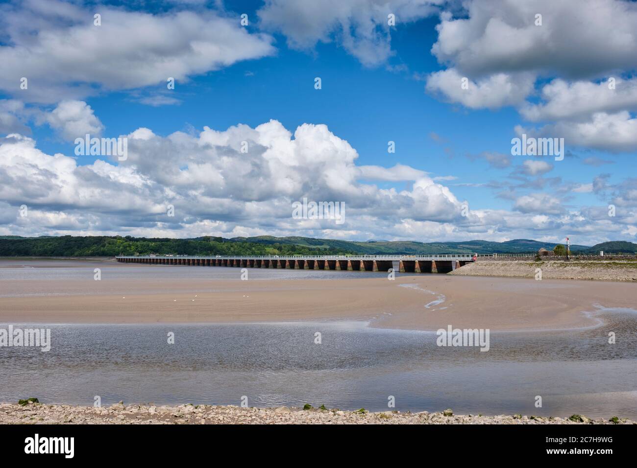 The Kent Viaduct crossing the River Kent at Arnside, Cumbria Stock ...