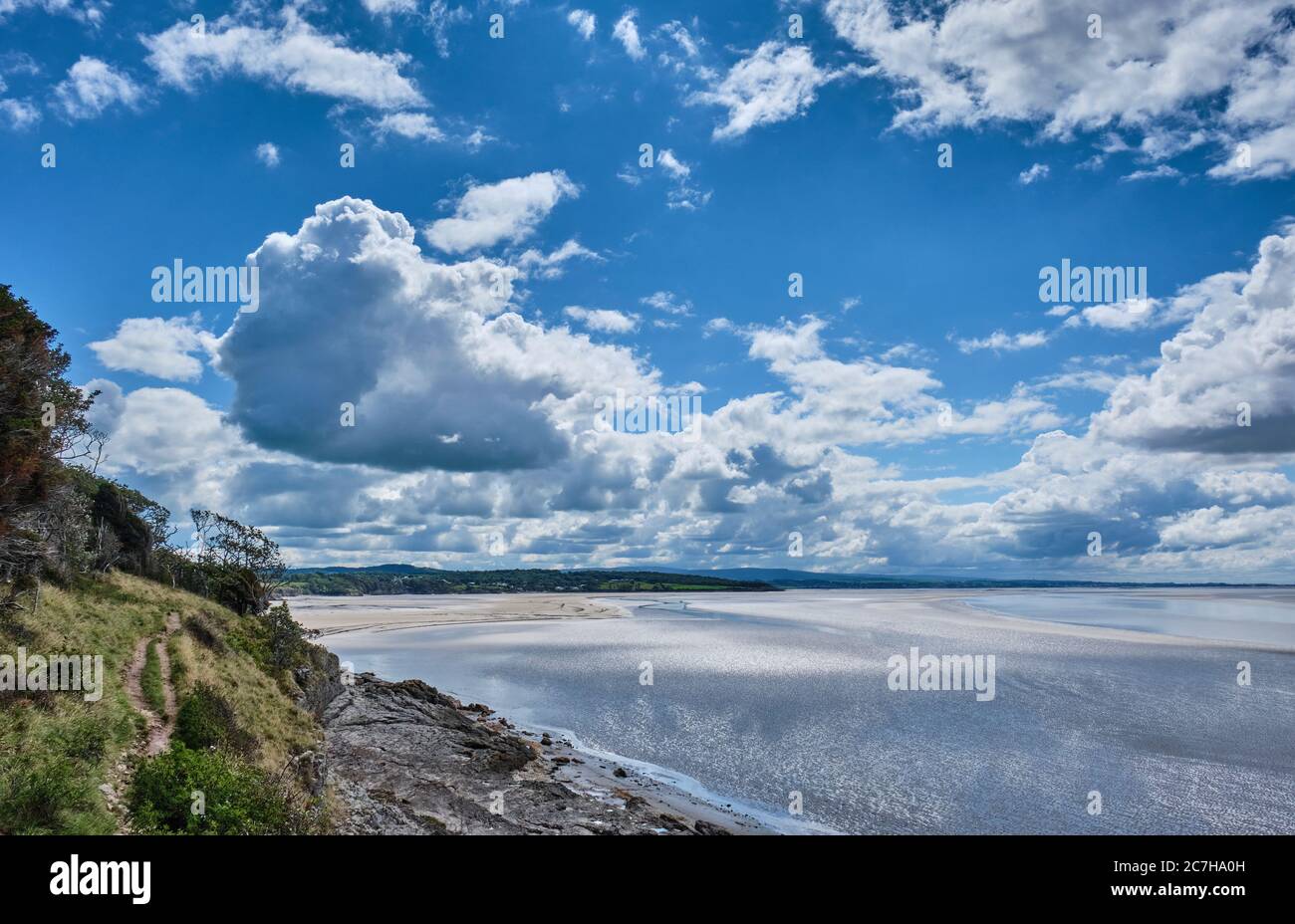 Morecambe Bay, seen from Park Point, Far Arnside, Cumbria Stock Photo ...